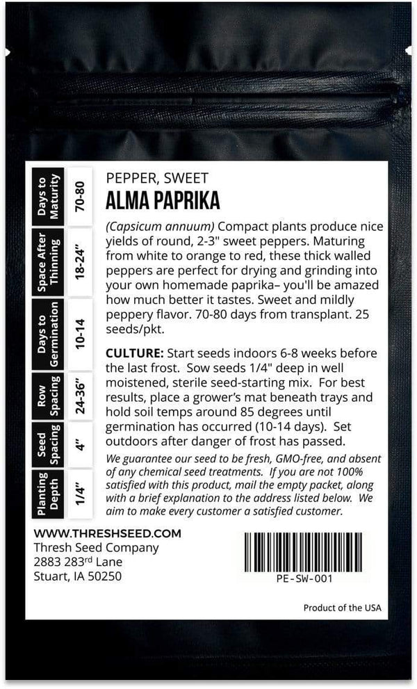 Alma Paprika Pepper Seeds - Thresh Seed Co.