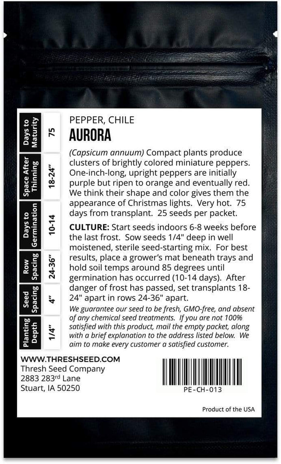 Aurora Pepper Seeds - Thresh Seed Co.