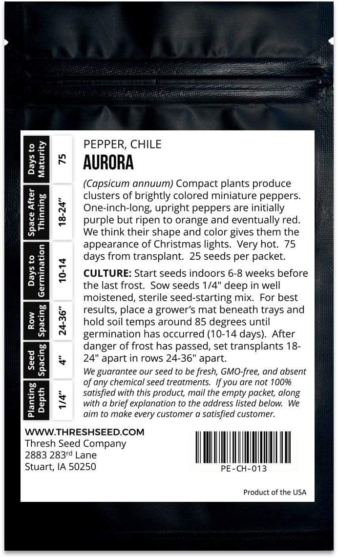 Aurora Pepper Seeds - Thresh Seed Co.