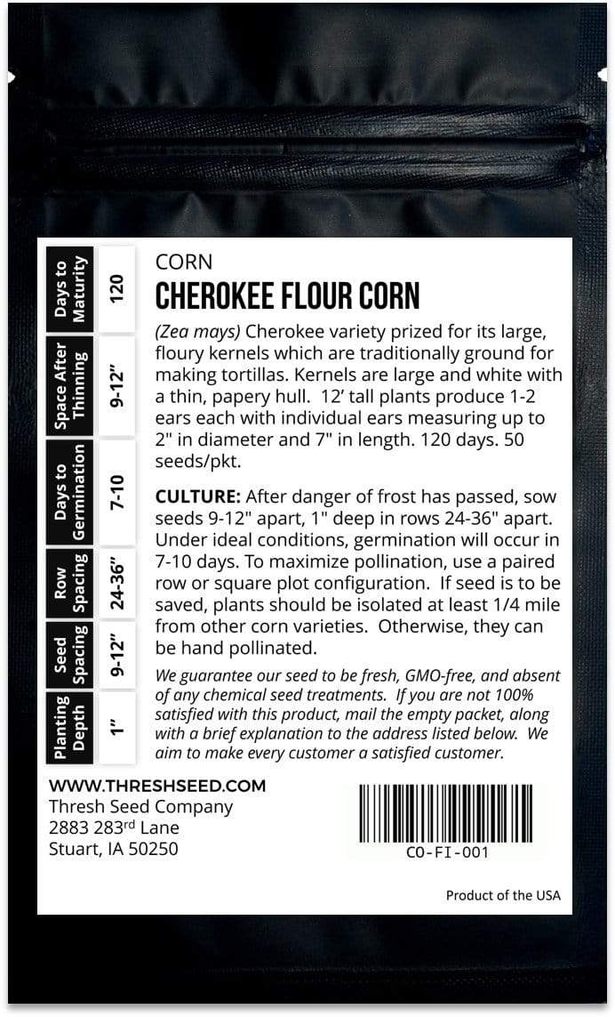 Cherokee Flour Corn - Thresh Seed Co.