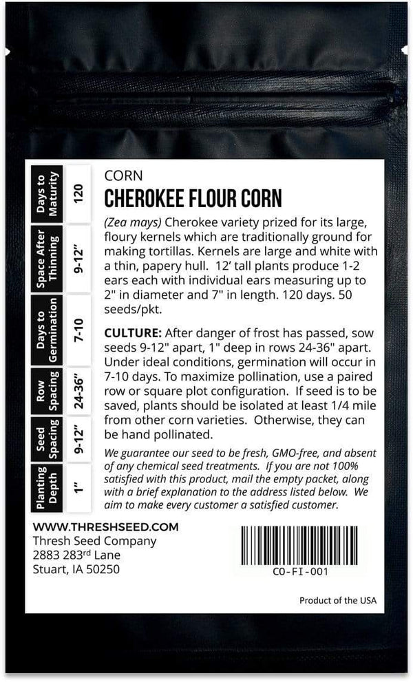 Cherokee Flour Corn - Thresh Seed Co.