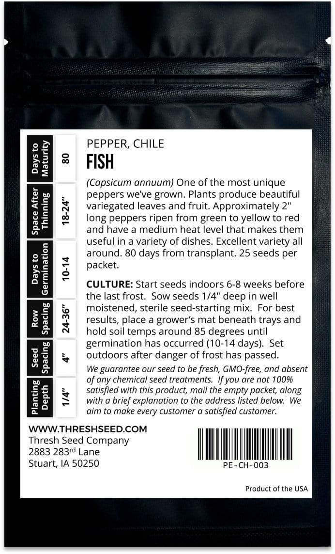 Fish Pepper Seeds - Thresh Seed Co.
