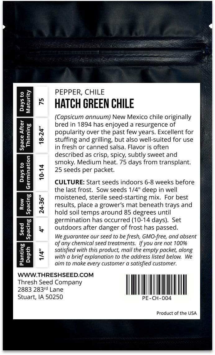Hatch Green Chile Seeds - Thresh Seed Co.