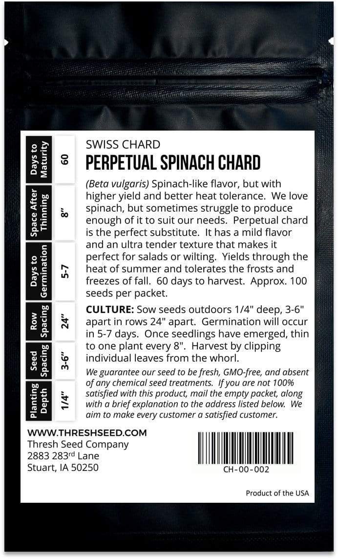 Perpetual Spinach Swiss Chard- Thresh Seed Co.